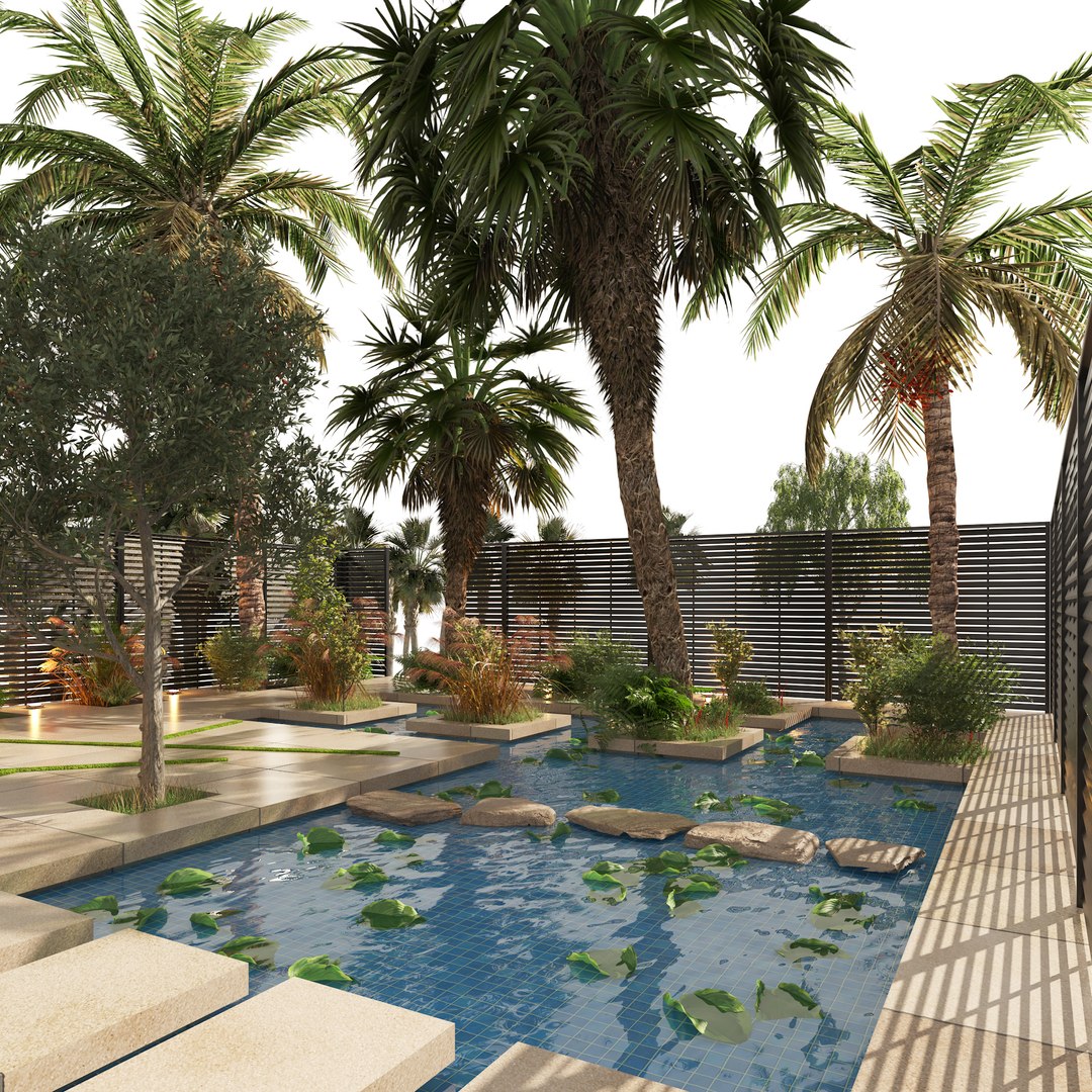 Arabic Waha Garden - Oasis Landscape Garden 3D - TurboSquid 2028746