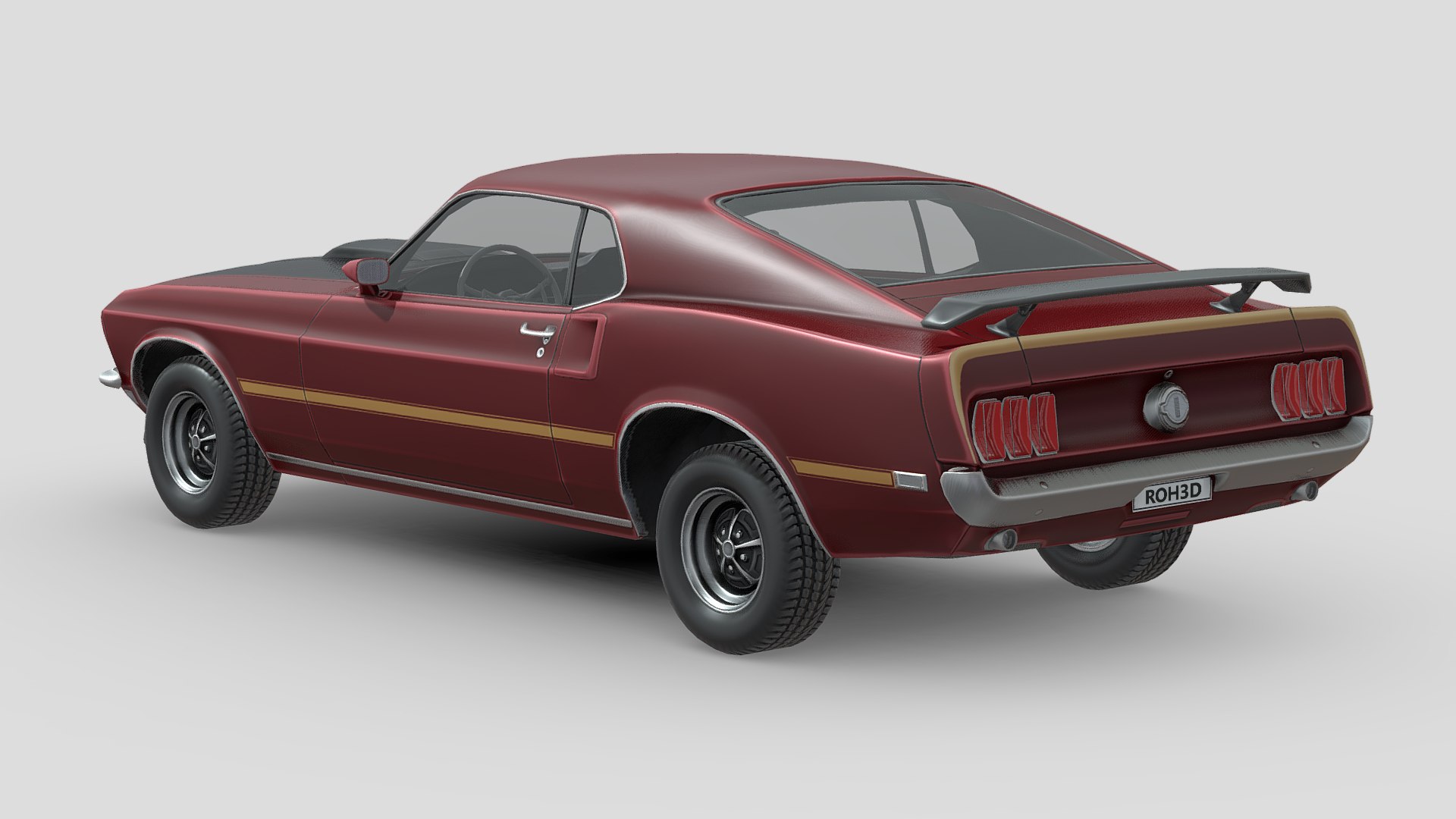 Low Poly Car - Ford Mustang Mach 1 351 1969 3D Model - TurboSquid 2087213