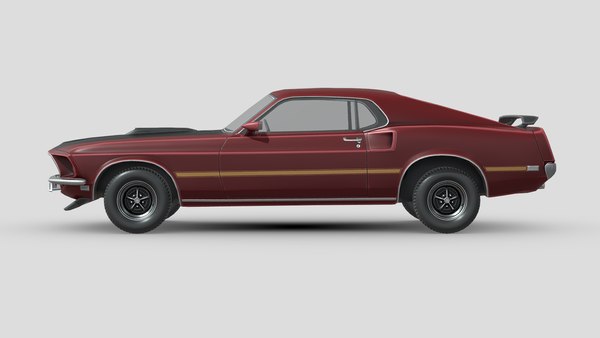 modelo 3d Low Poly Car - Ford Mustang Mach 1 351 1969 - TurboSquid 2087213