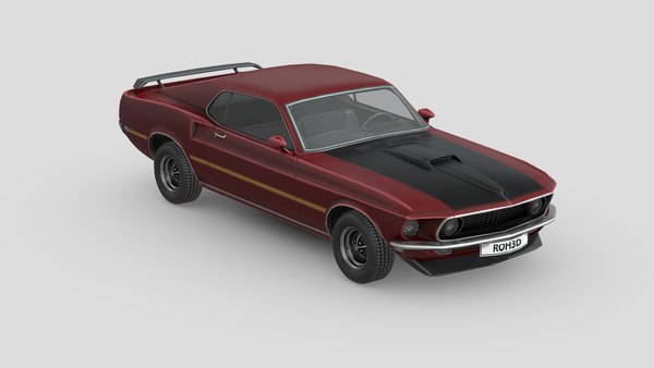 modelo 3d Low Poly Car - Ford Mustang Mach 1 351 1969 - TurboSquid 2087213
