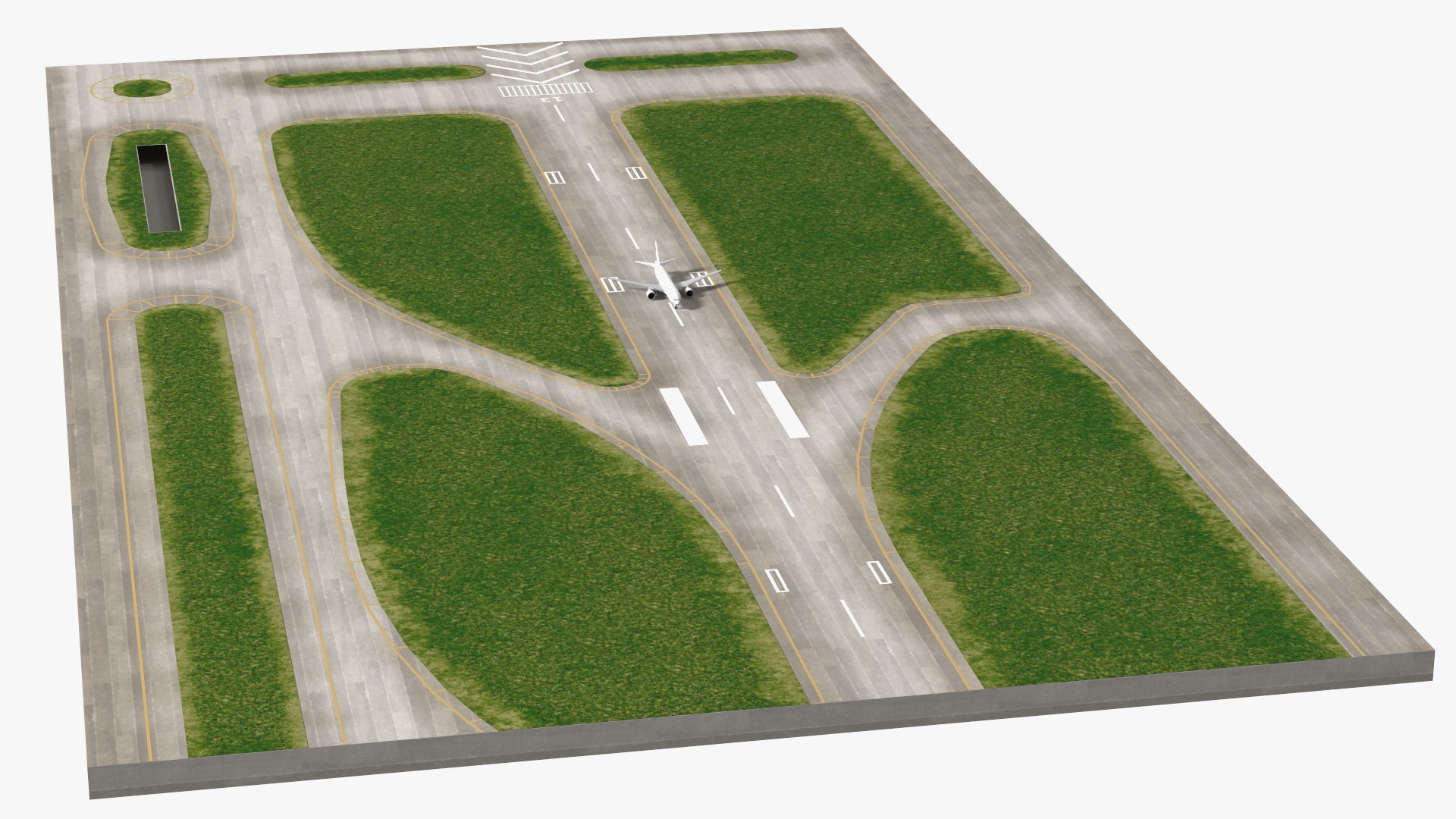 3D Airport Runway With Boeing 777 200 Model - TurboSquid 1894067