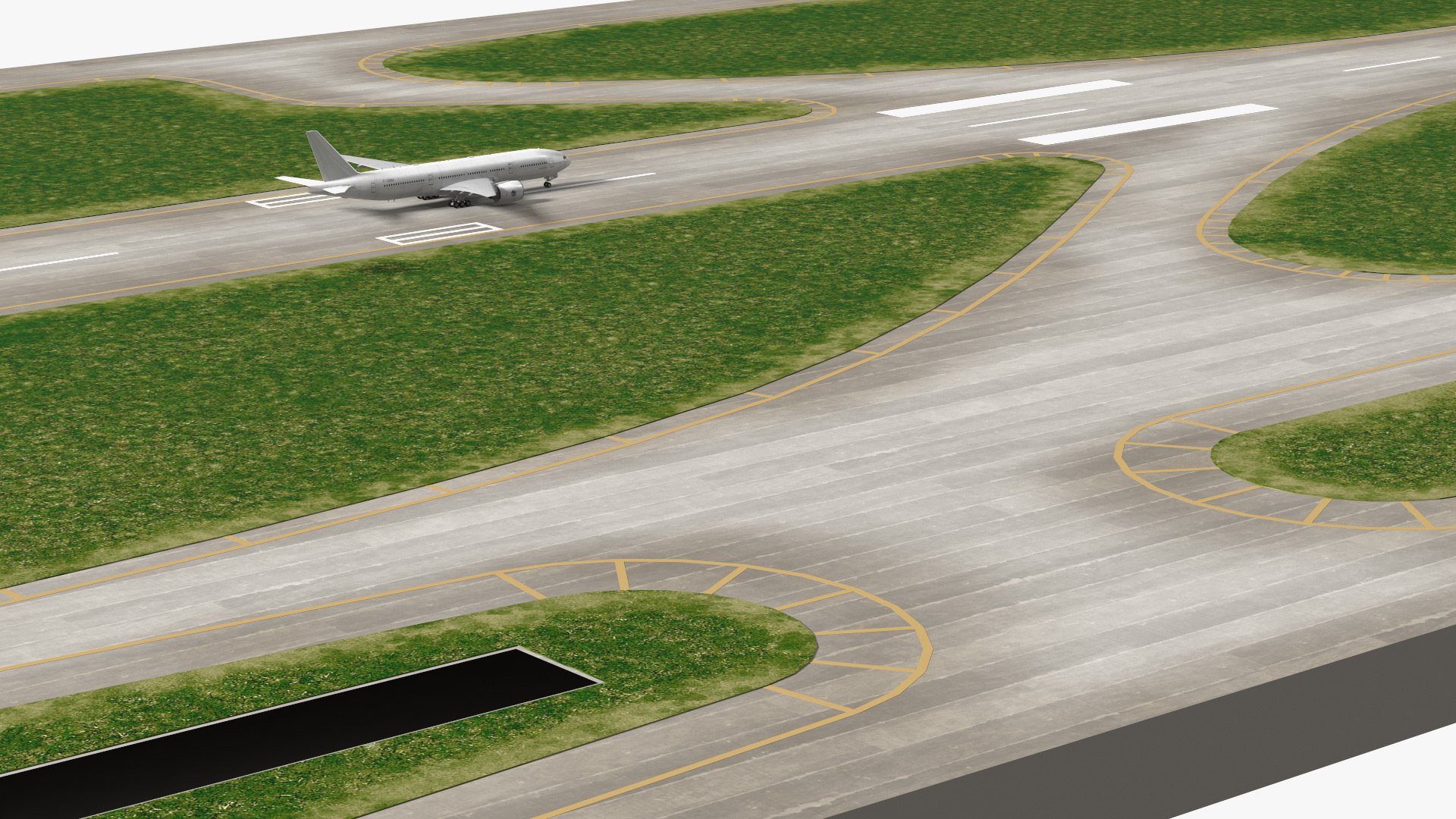 3D Airport Runway With Boeing 777 200 model - TurboSquid 1894067