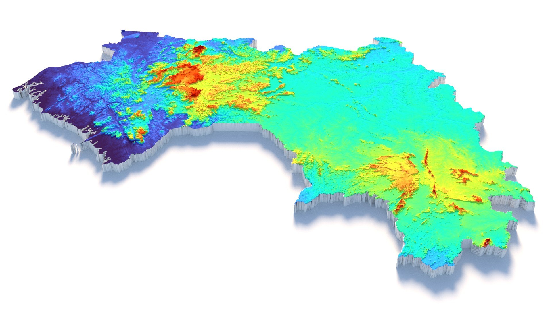 3D Guinea Guinee Gine Terrain Map - TurboSquid 2336066
