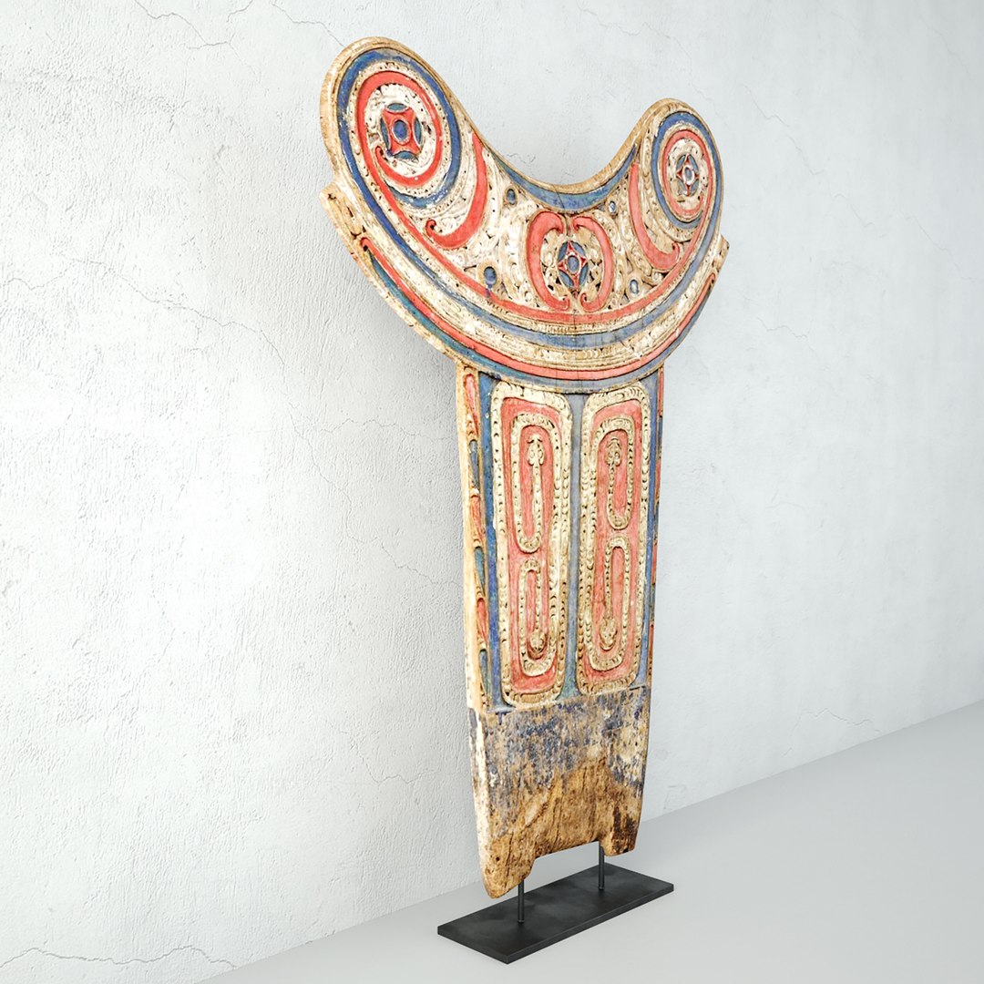 3D Vintage Wood Splash Board from Papua New Guinea model - TurboSquid ...
