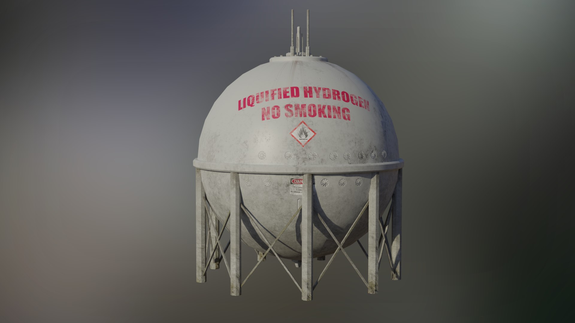 3D Liquid Hydrogen Spherical Storage Tank Model - TurboSquid 1806785
