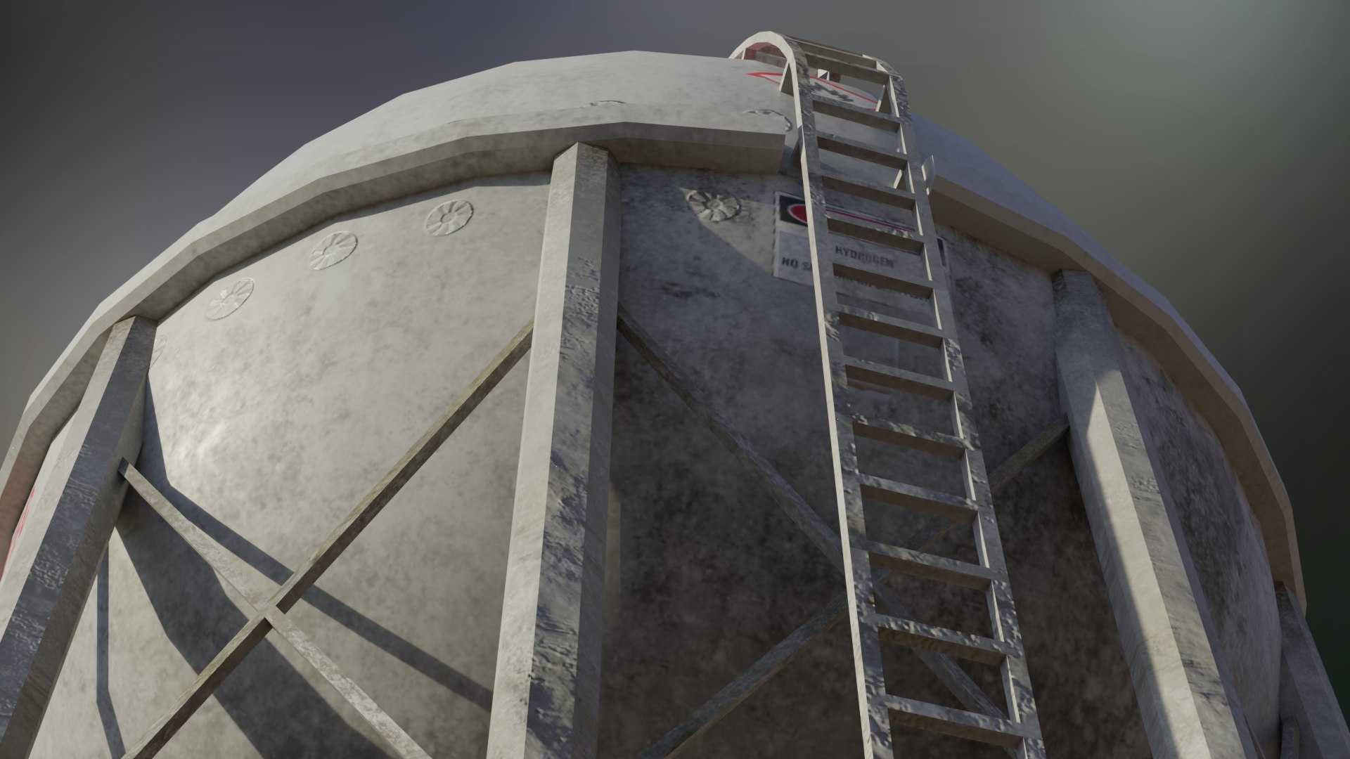 3D Liquid Hydrogen Spherical Storage Tank Model - TurboSquid 1806785