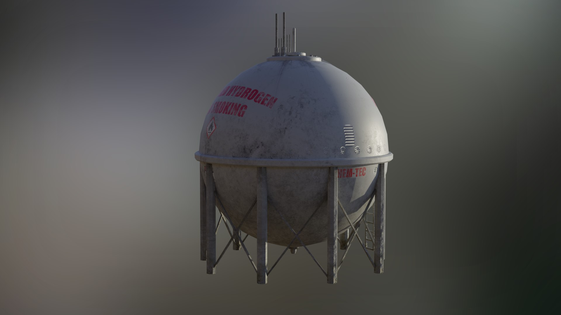 3D Liquid Hydrogen Spherical Storage Tank Model - TurboSquid 1806785