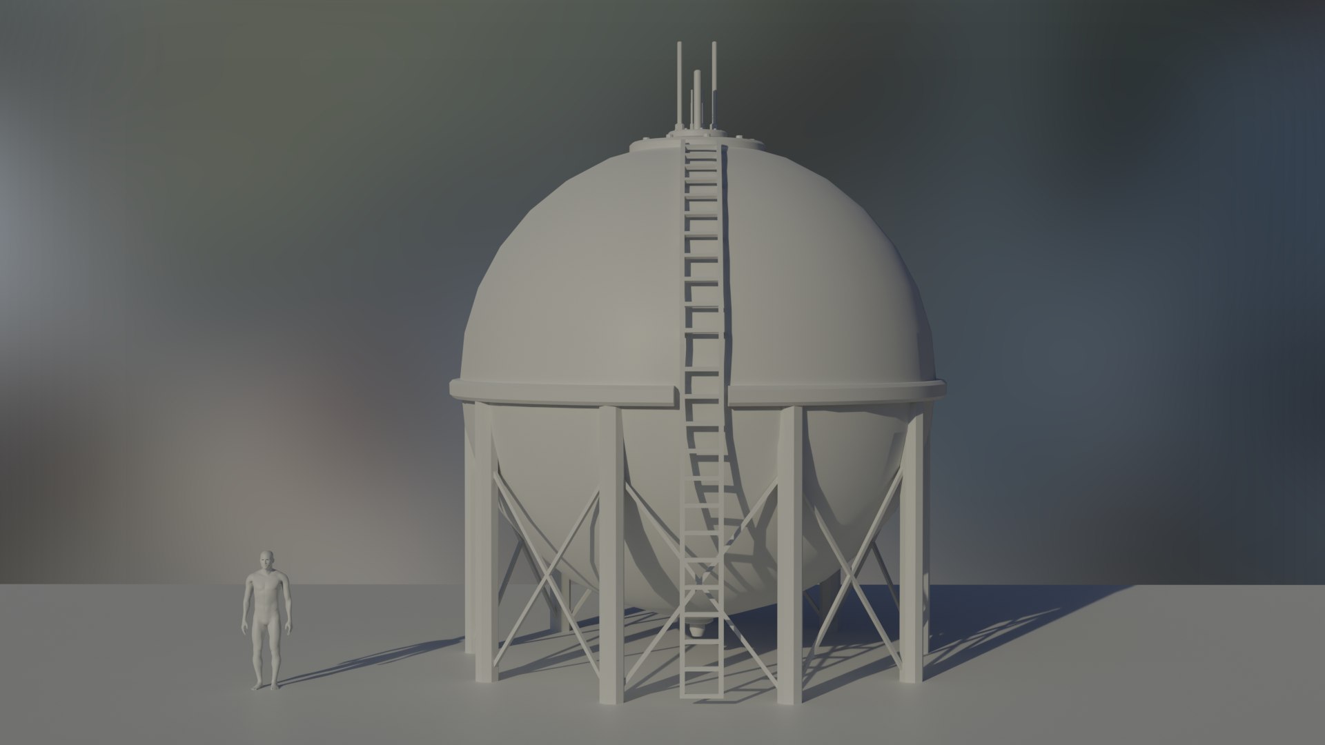 3D Liquid Hydrogen Spherical Storage Tank Model - TurboSquid 1806785