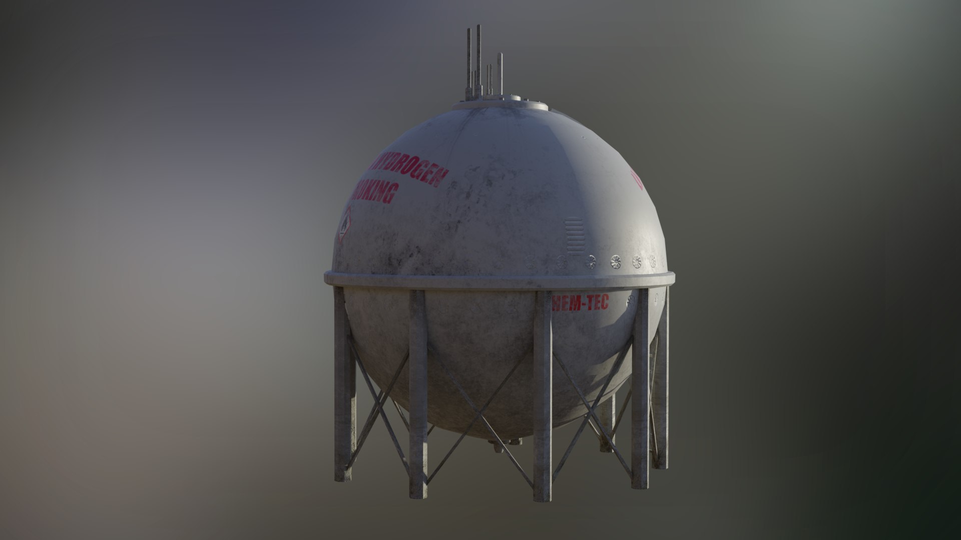 3D Liquid Hydrogen Spherical Storage Tank Model - TurboSquid 1806785