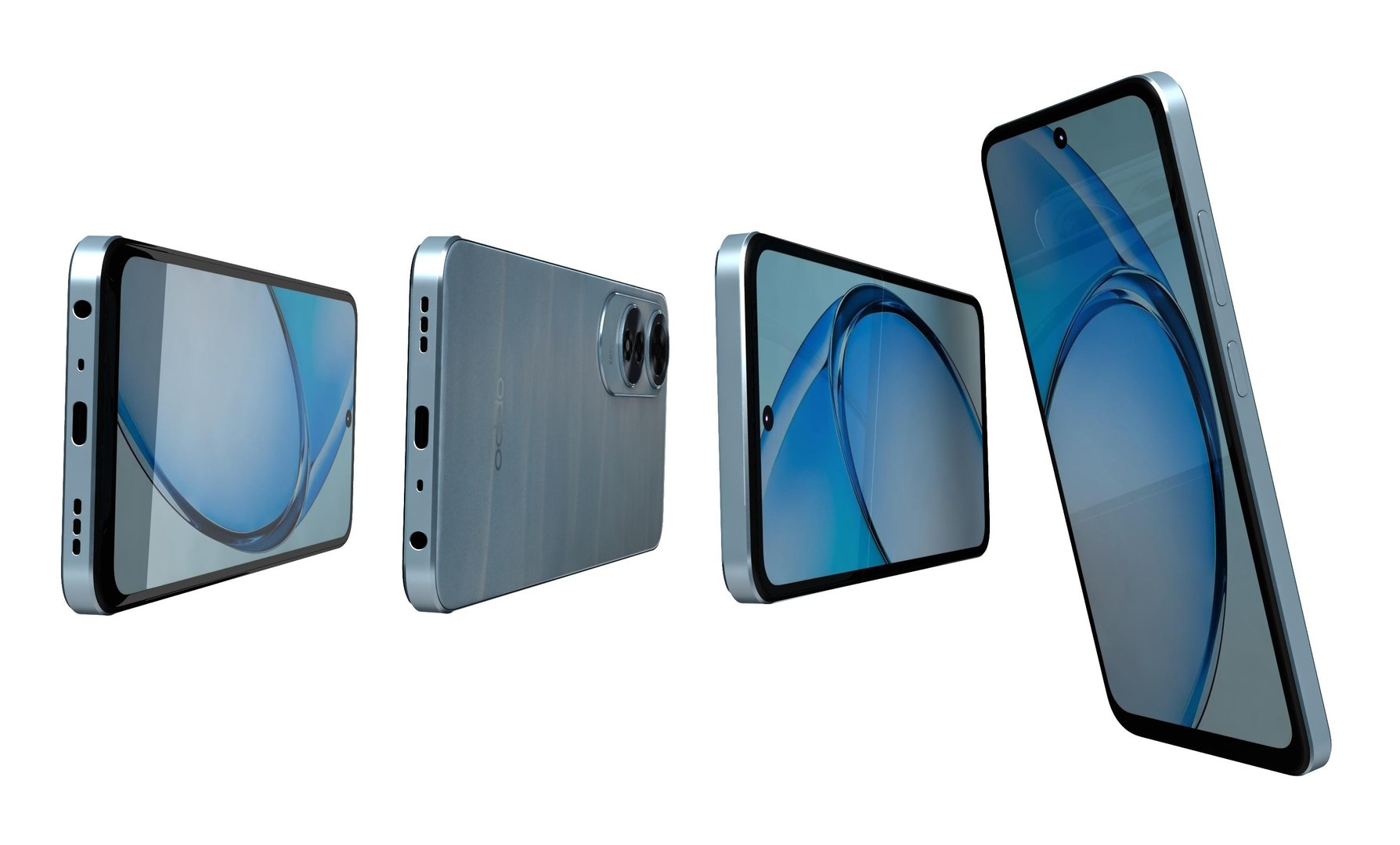 3D Model Oppo A60 Blue - TurboSquid 2226525