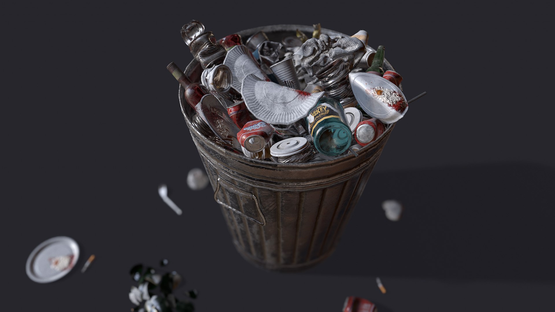 3D Trash Set 2 PBR Game Ready Model - TurboSquid 1758540