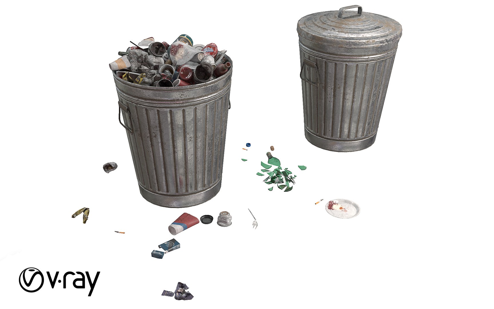 3D Trash Set 2 PBR Game Ready Model - TurboSquid 1758540