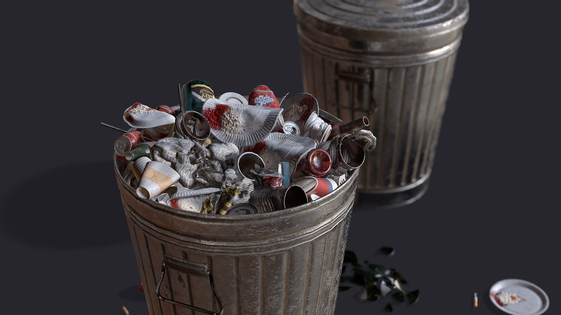 3D Trash Set 2 PBR Game Ready Model - TurboSquid 1758540