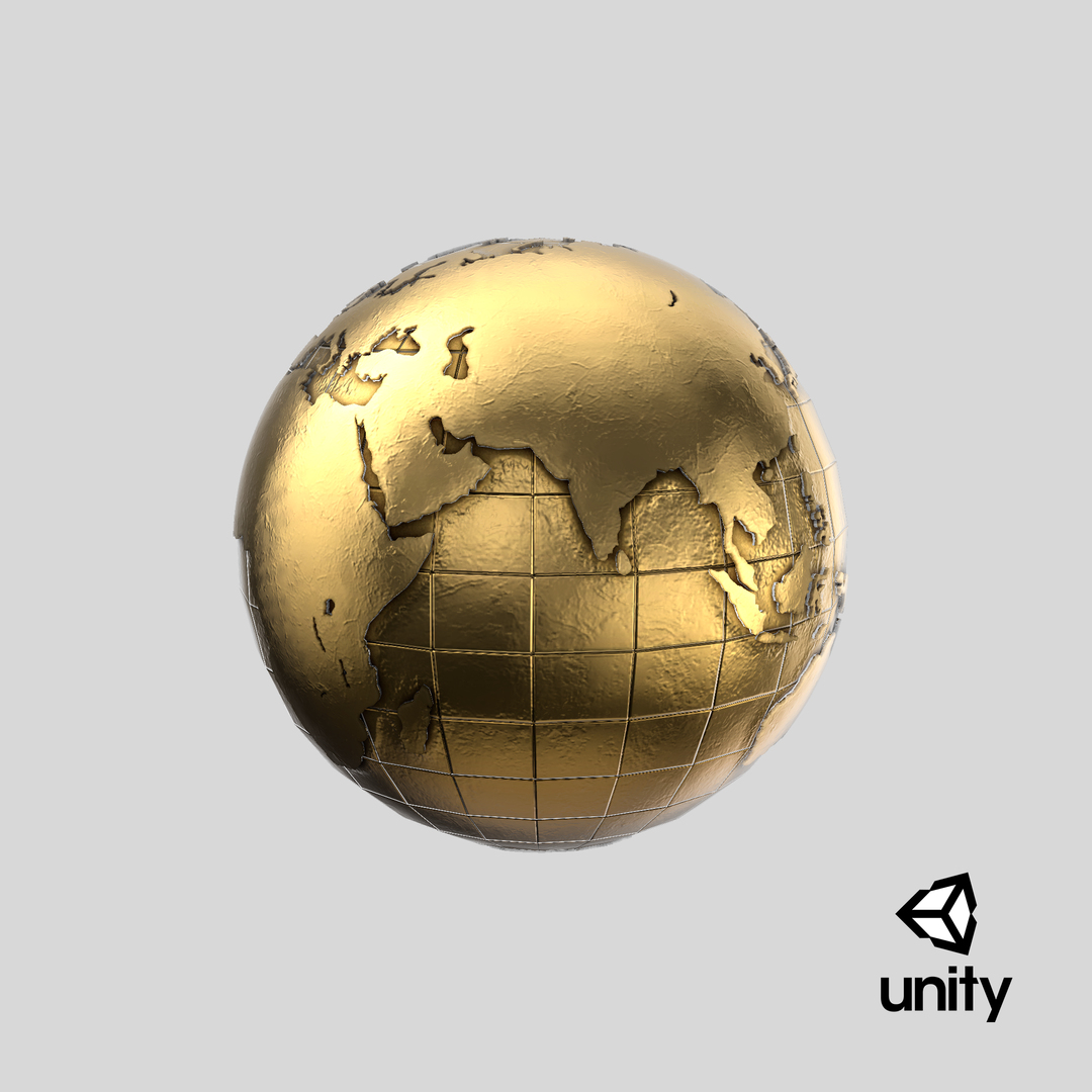 3D gold globe model - TurboSquid 1638022