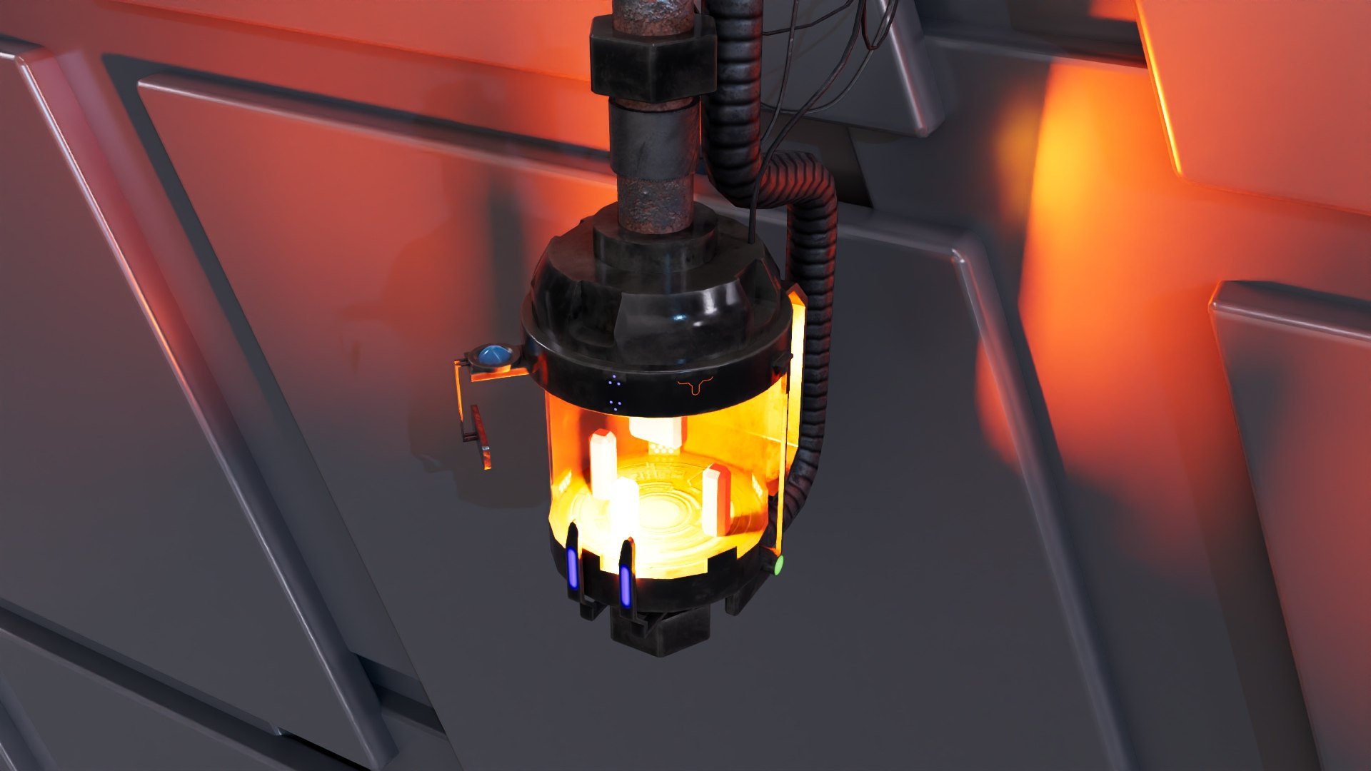 Lampara Cyberpunk Model - TurboSquid 2133322