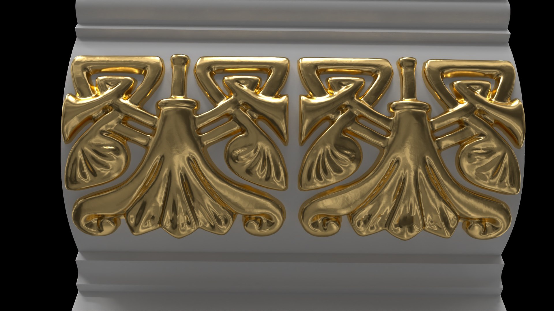 3D 3D Patterned Cornice Gypsum Plaster DK8 - TurboSquid 1991345