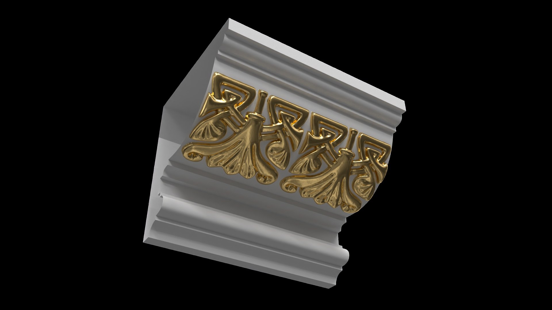 3D 3D Patterned Cornice Gypsum Plaster DK8 - TurboSquid 1991345