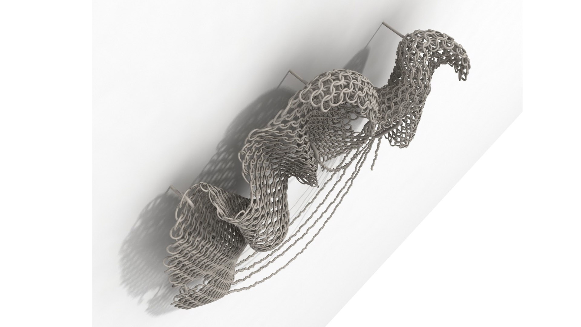 3D Porcelain Ceramic Chain Wall Sculpture By Taylor Kibby Model ...