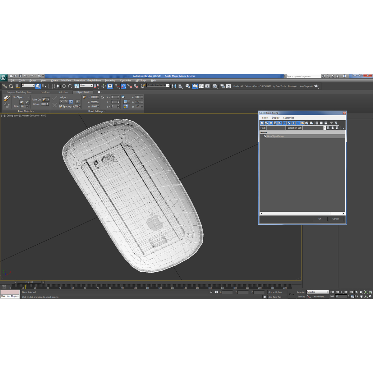 3d model of apple magic mouse modeled