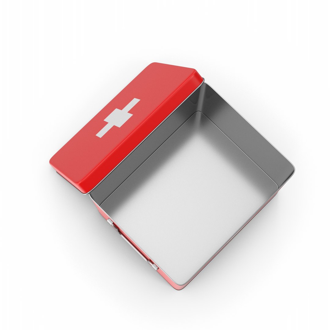Red First Aid Tin Box Model - TurboSquid 2149655