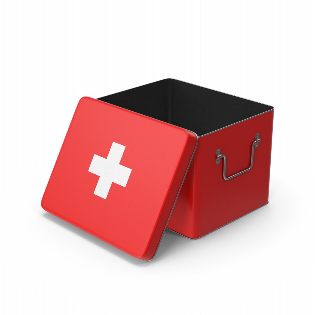 Red First Aid Tin Box Model - TurboSquid 2149655