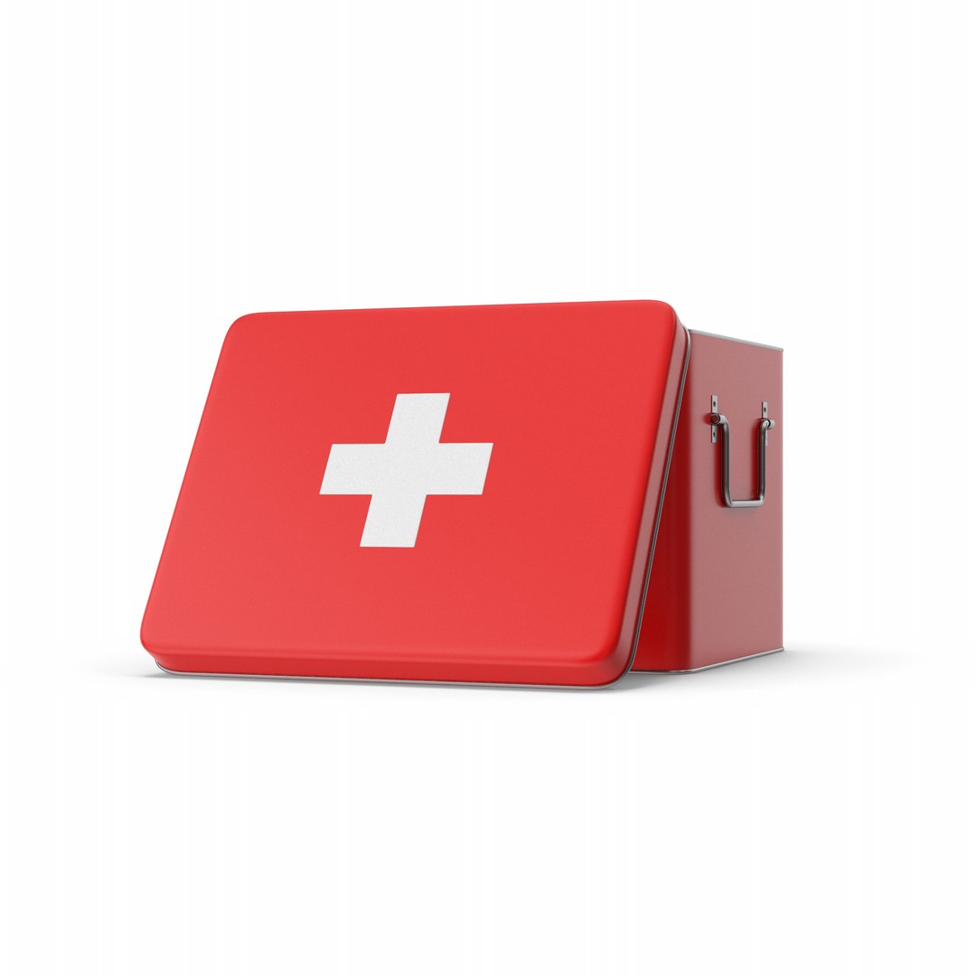 Red First Aid Tin Box Model - TurboSquid 2149655