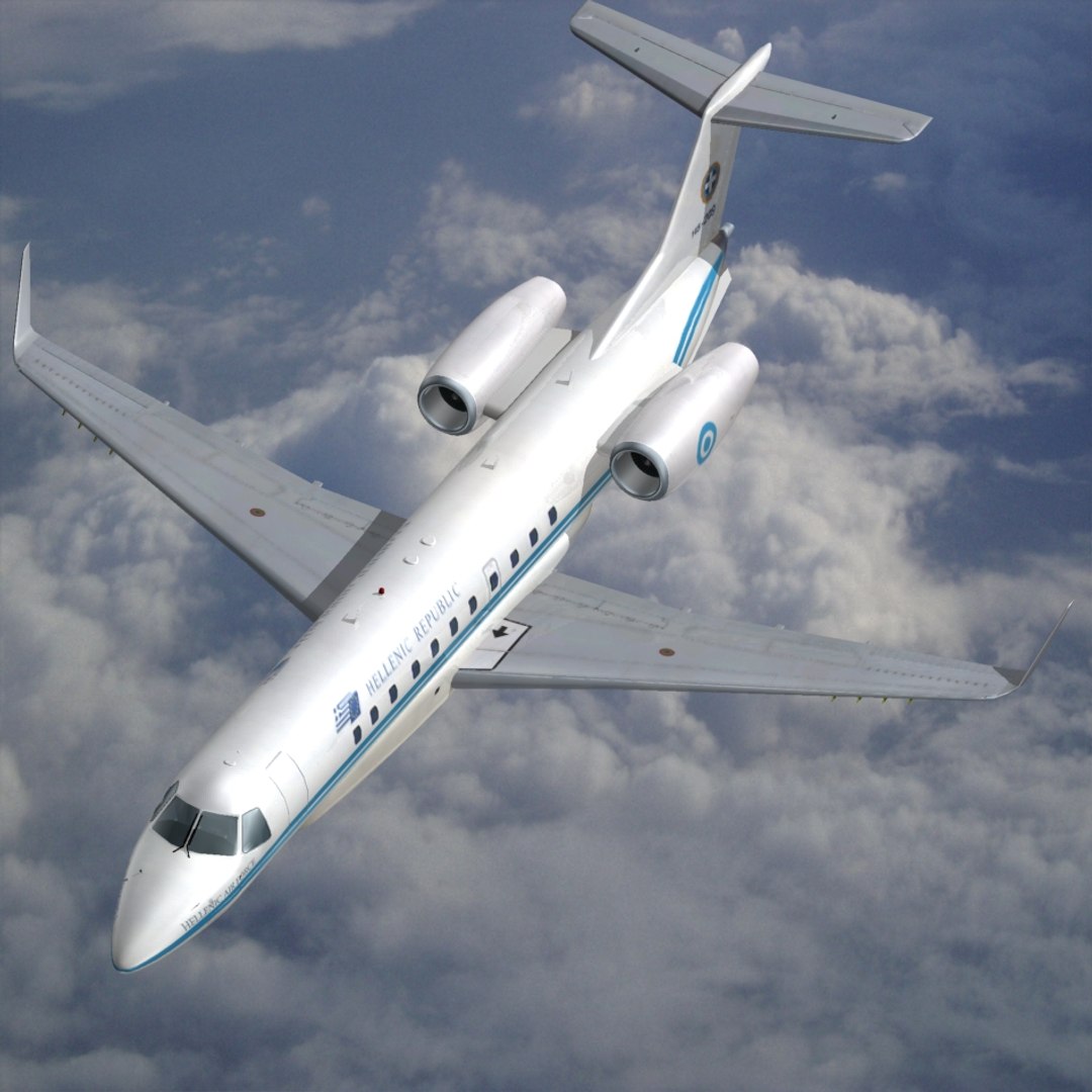 3d Embraer Erj-135bj Business Jet Model