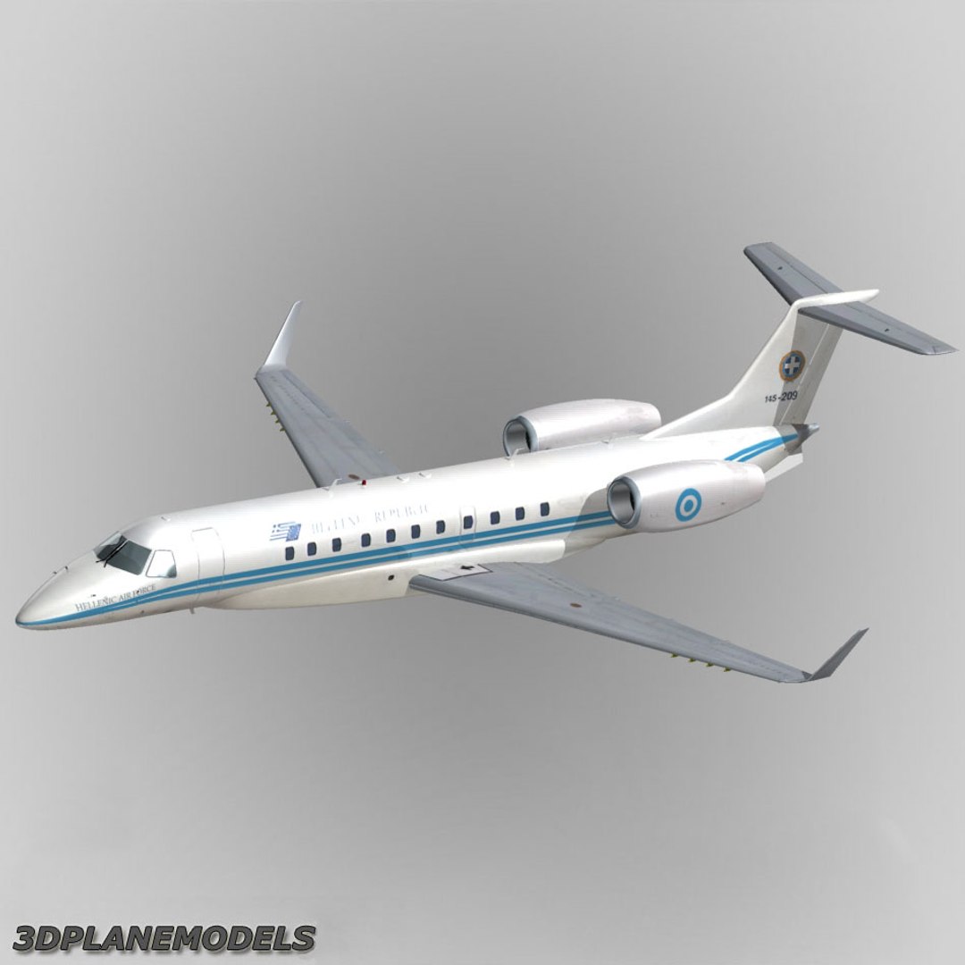 3d Embraer Erj-135bj Business Jet Model