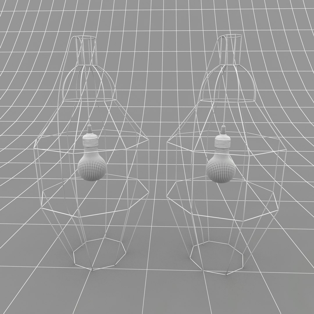 3d Model Hexagonal Wire Lamp