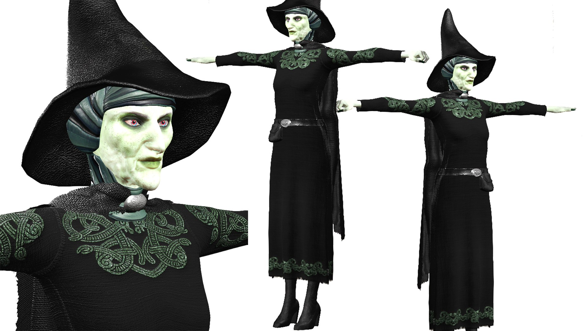 3D Realistic Rigged Halloween Witch Character 3D Model - TurboSquid 2137780