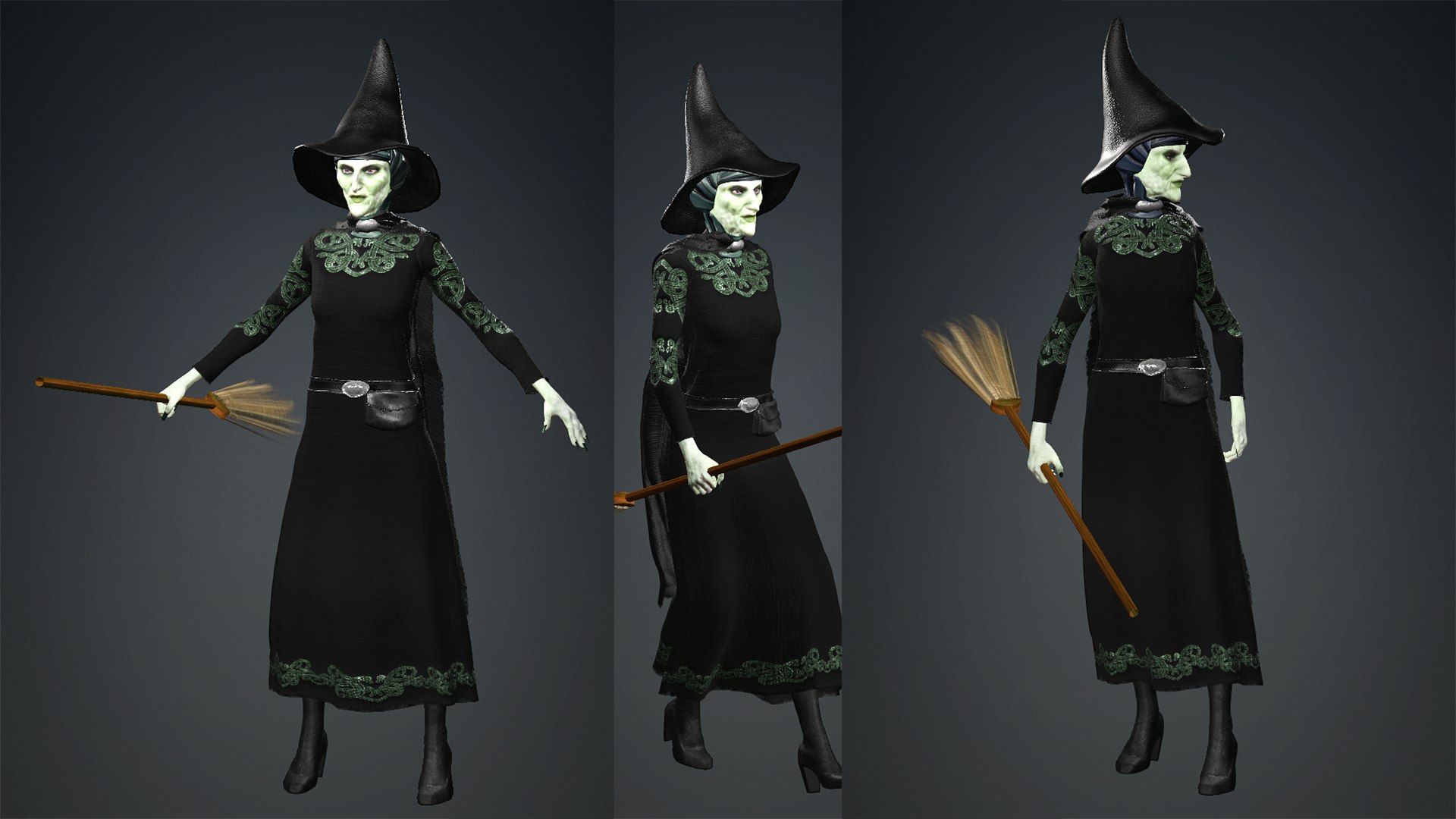 3D Realistic Rigged Halloween Witch Character 3D Model - TurboSquid 2137780