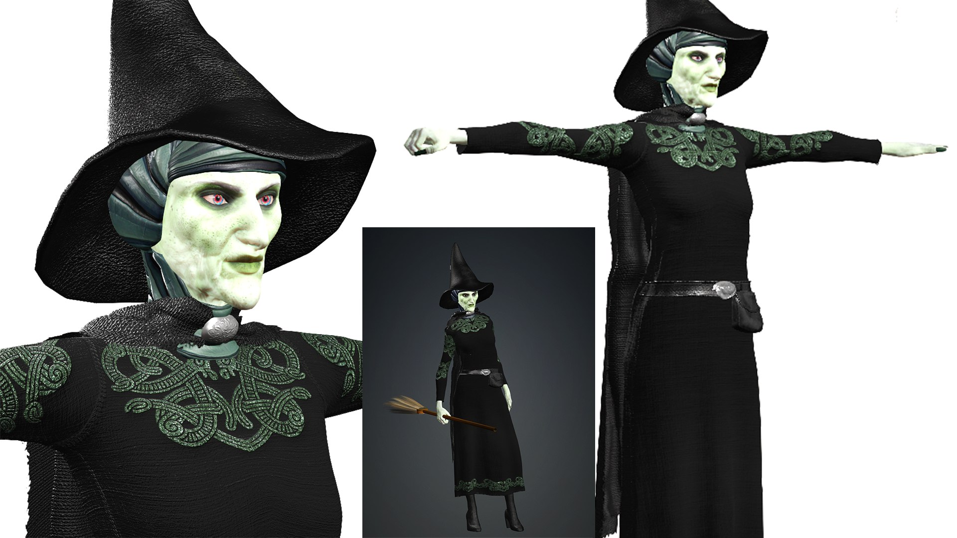 3D Realistic Rigged Halloween Witch Character 3D Model - TurboSquid 2137780
