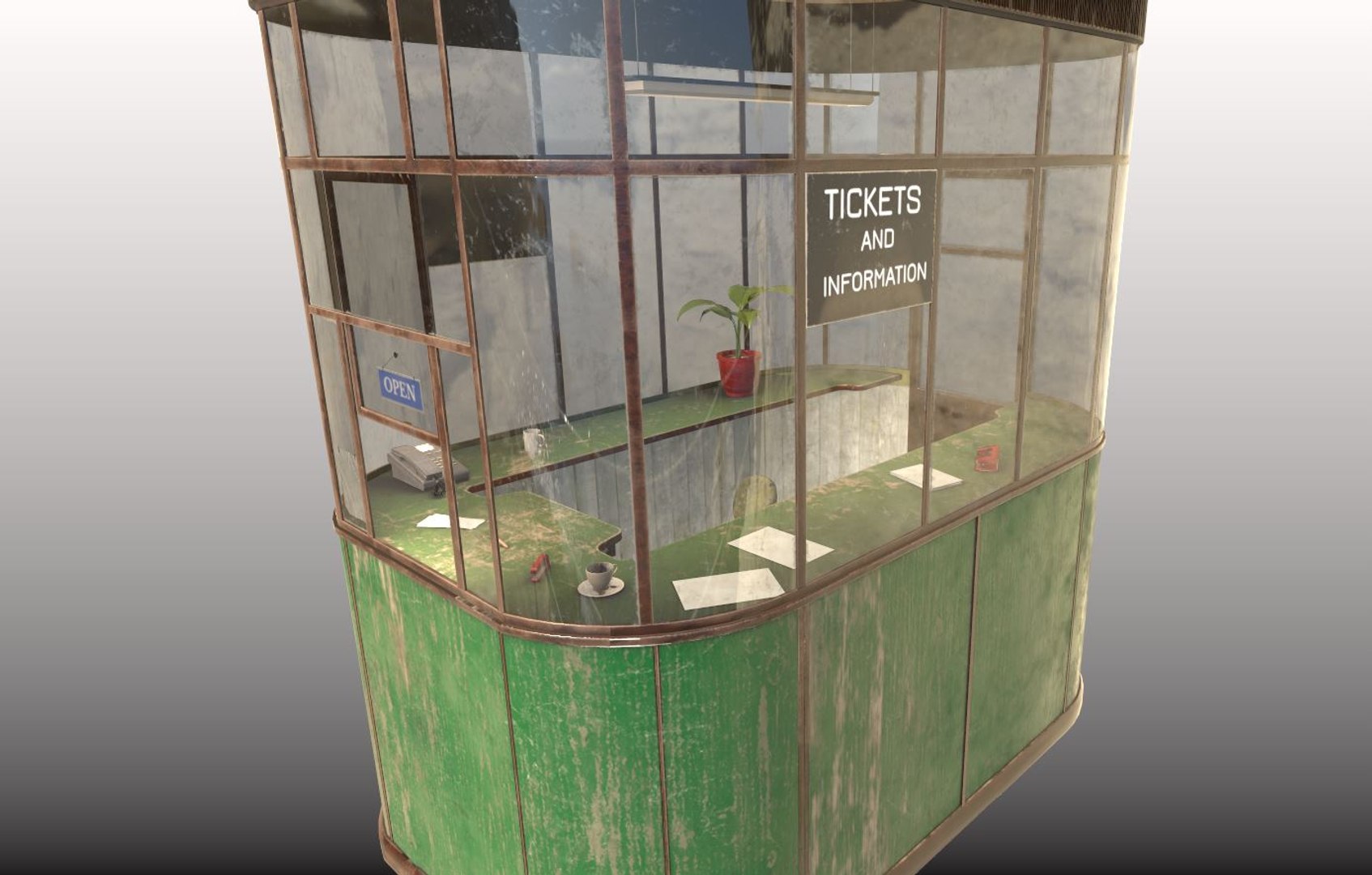 3D Ticket - Information Booth - TurboSquid 2037335