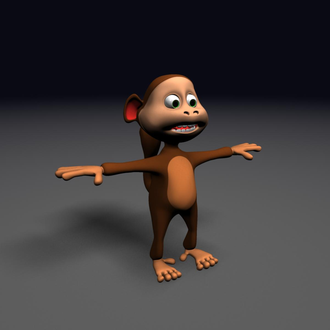 Monkey Cartoon 3D - TurboSquid 1428854