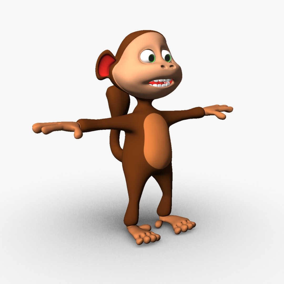 Monkey Cartoon 3D - TurboSquid 1428854