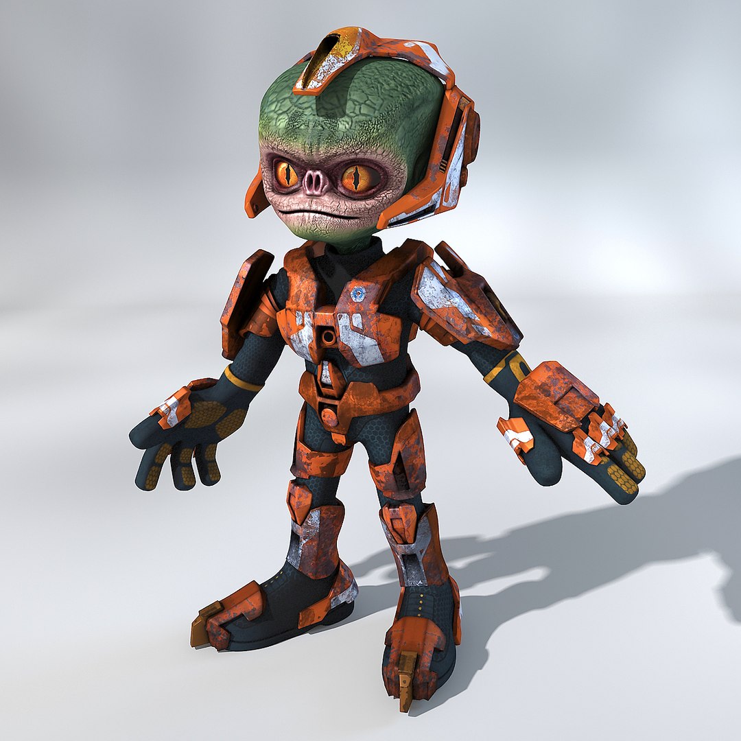 Cartoon Alien Trooper 3d Max