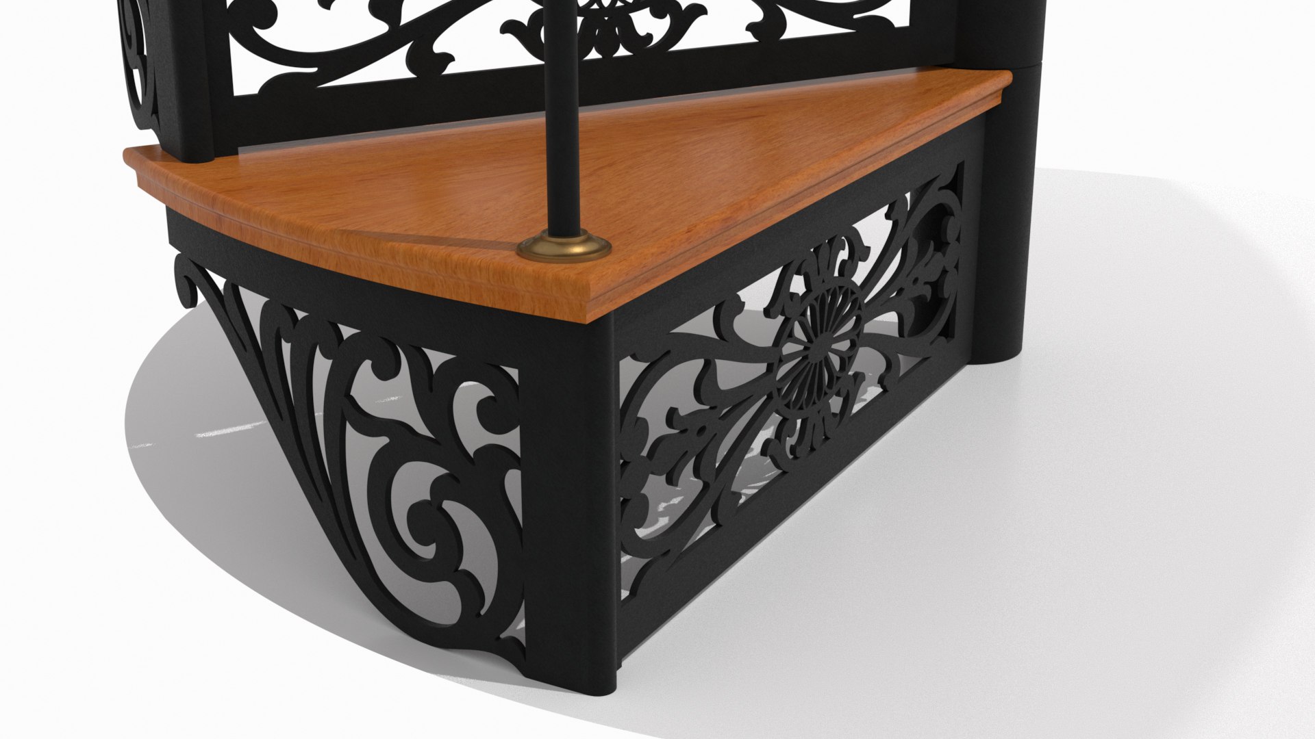 Stylish spiral stairs segmented 3D - TurboSquid 1502910