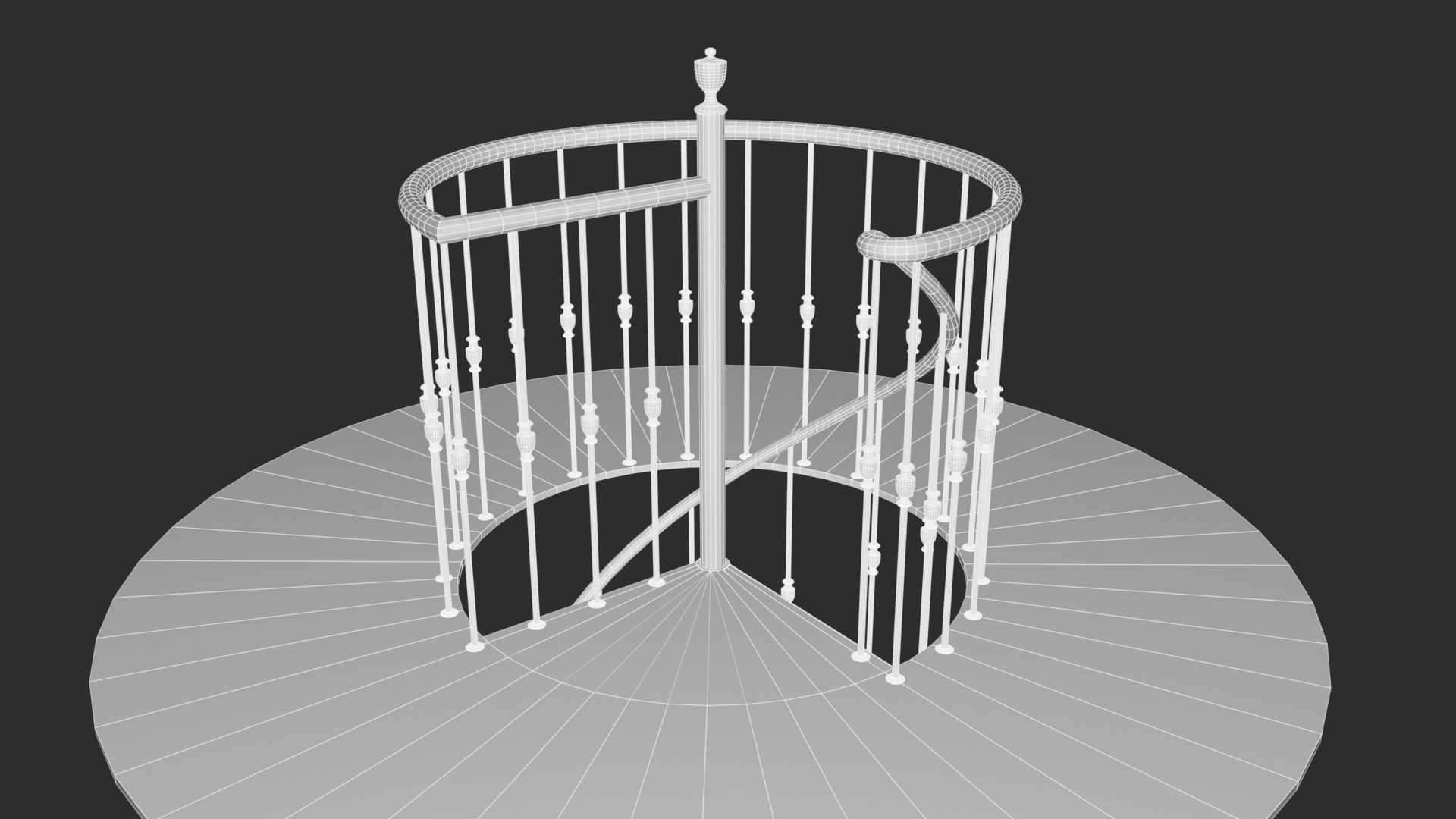 Stylish spiral stairs segmented 3D - TurboSquid 1502910