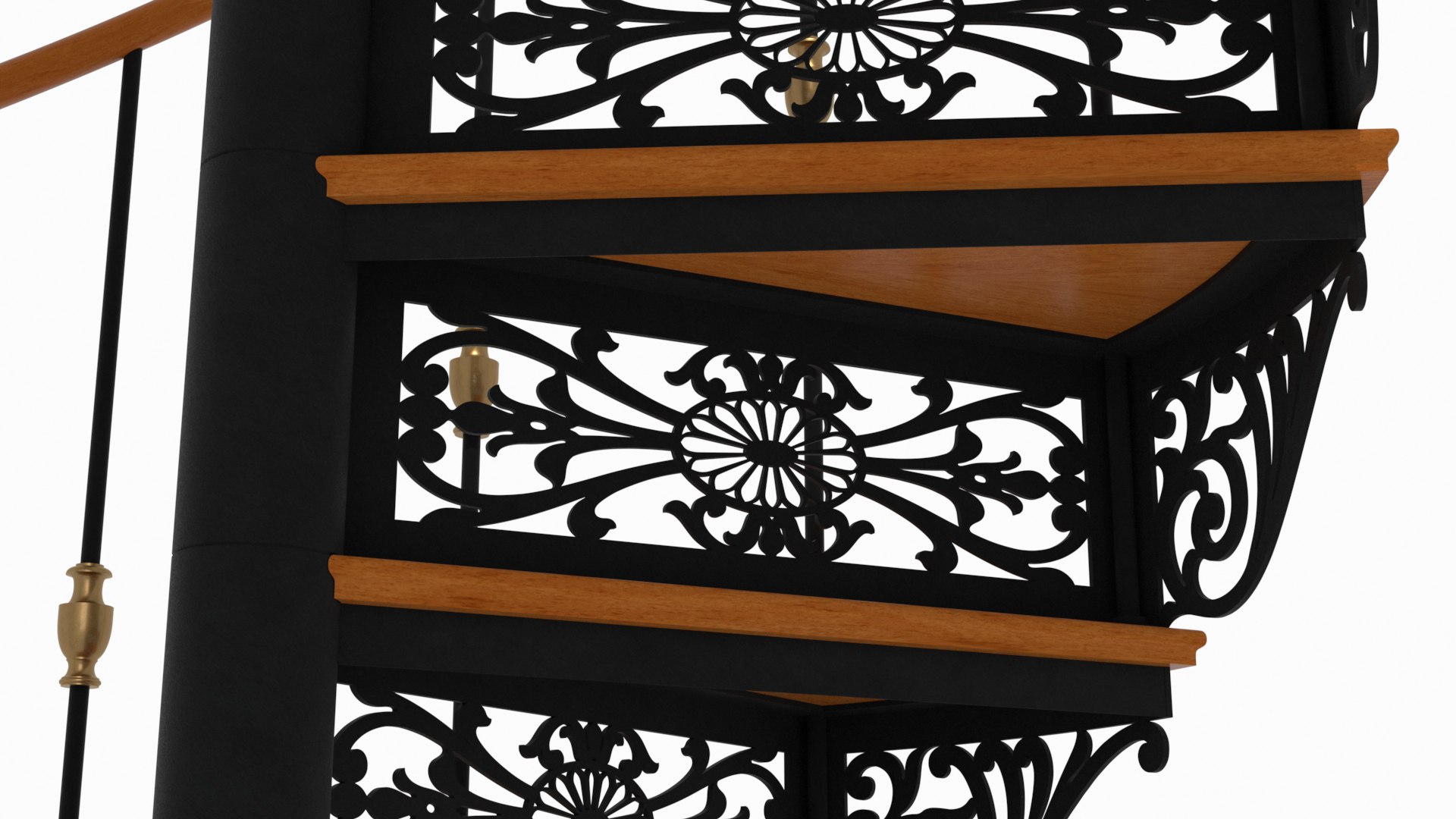 Stylish spiral stairs segmented 3D - TurboSquid 1502910