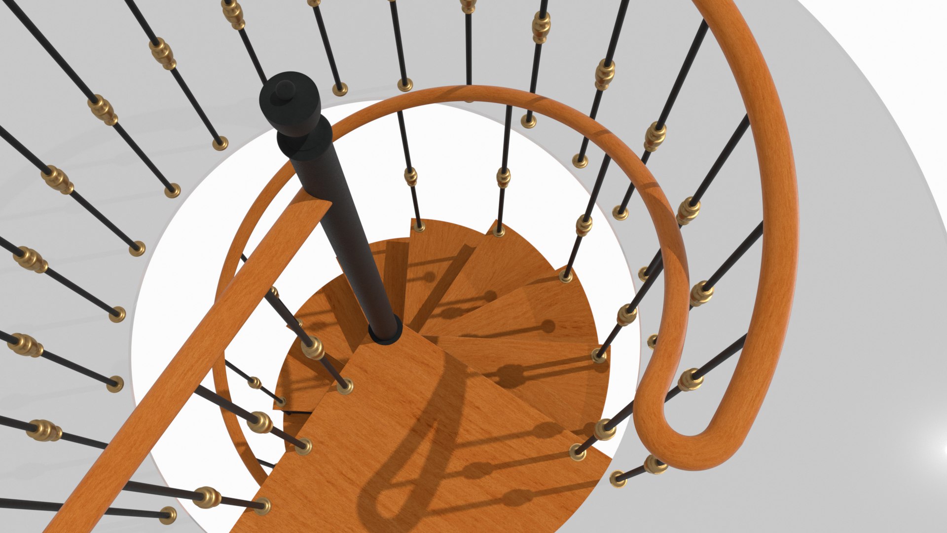 Stylish spiral stairs segmented 3D - TurboSquid 1502910
