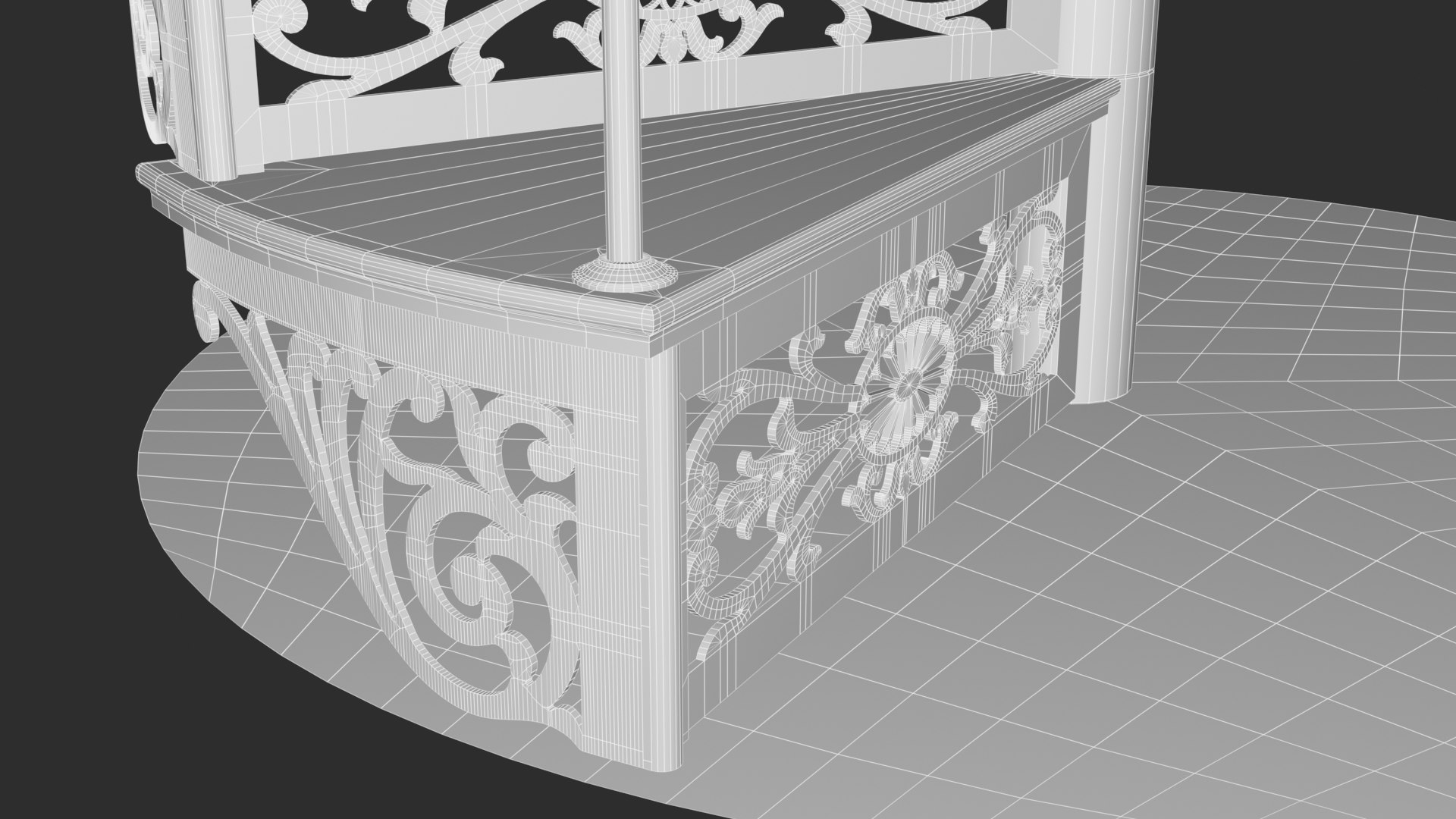 Stylish spiral stairs segmented 3D - TurboSquid 1502910