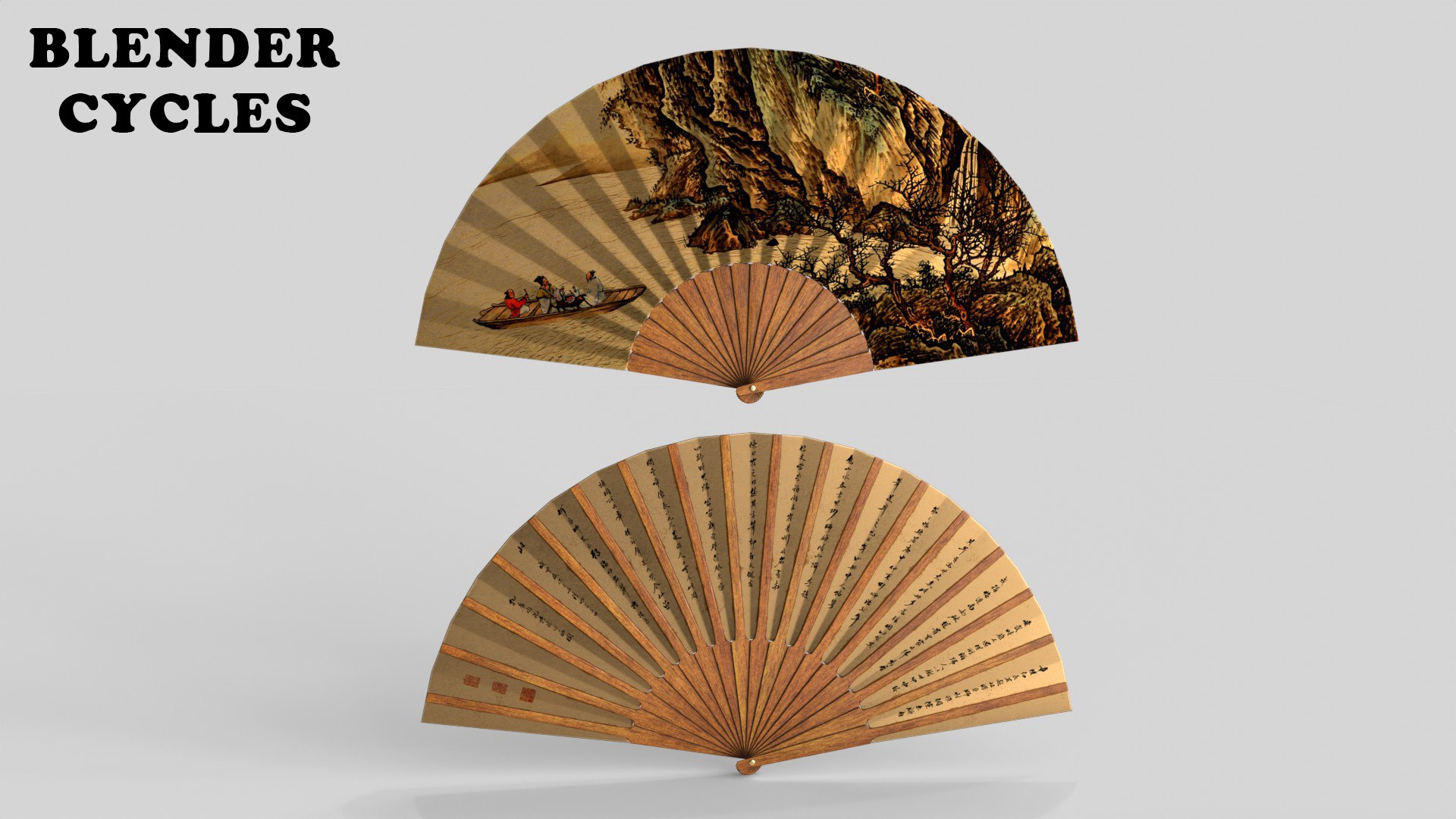 3D Model Traditional Chinese Fan - TurboSquid 2039018