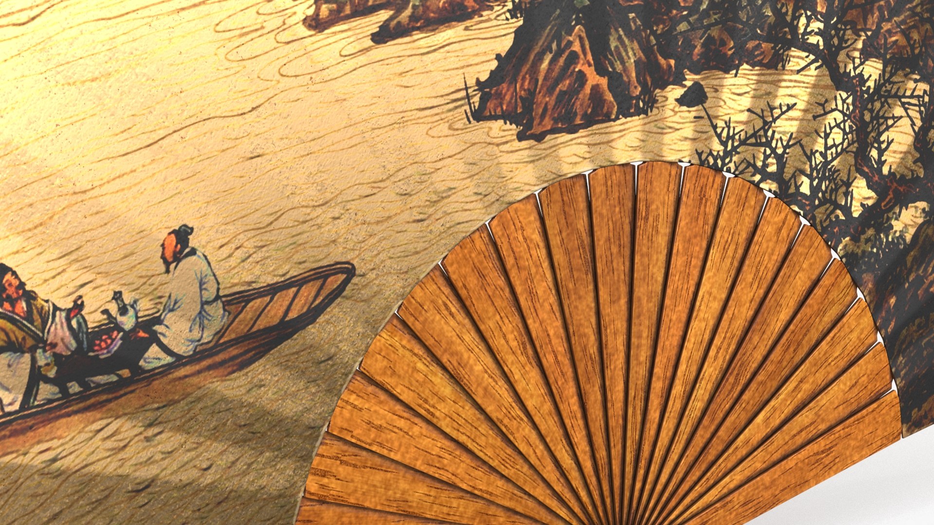 3D Model Traditional Chinese Fan - TurboSquid 2039018