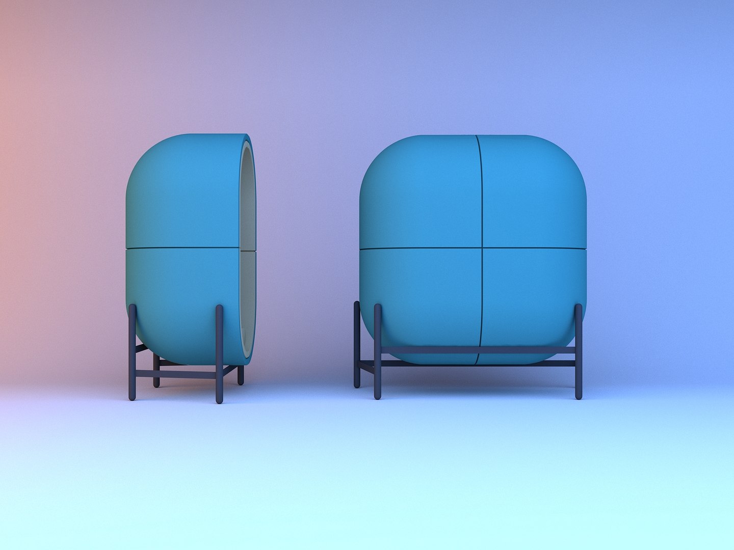 Capsule Office Furniture 3D Model - TurboSquid 1735928