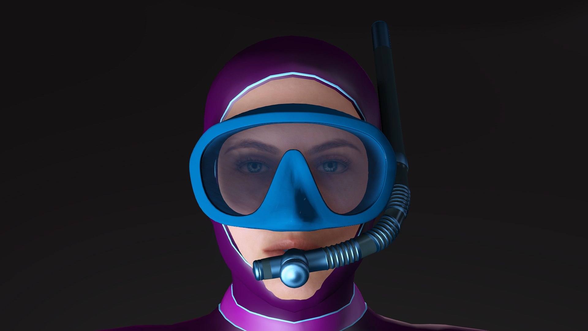 3D Female Diver Model - TurboSquid 2342247