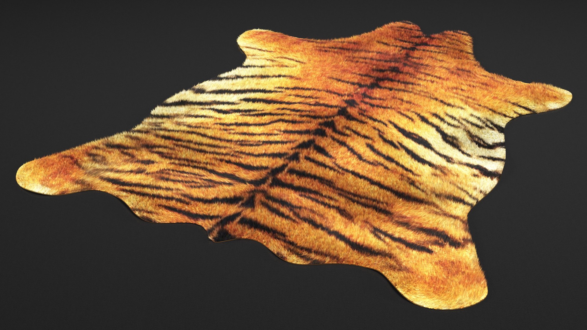 3D Tiger Hide Rug With Fur - TurboSquid 1846761