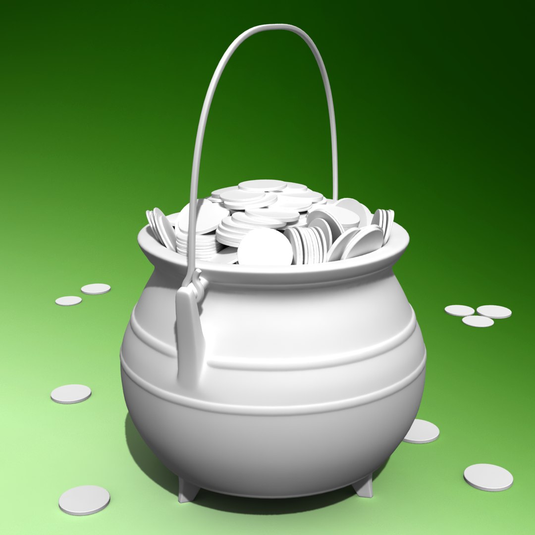 pot gold coin 3d c4d