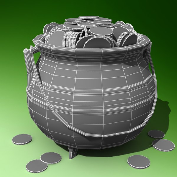 pot gold coin 3d c4d