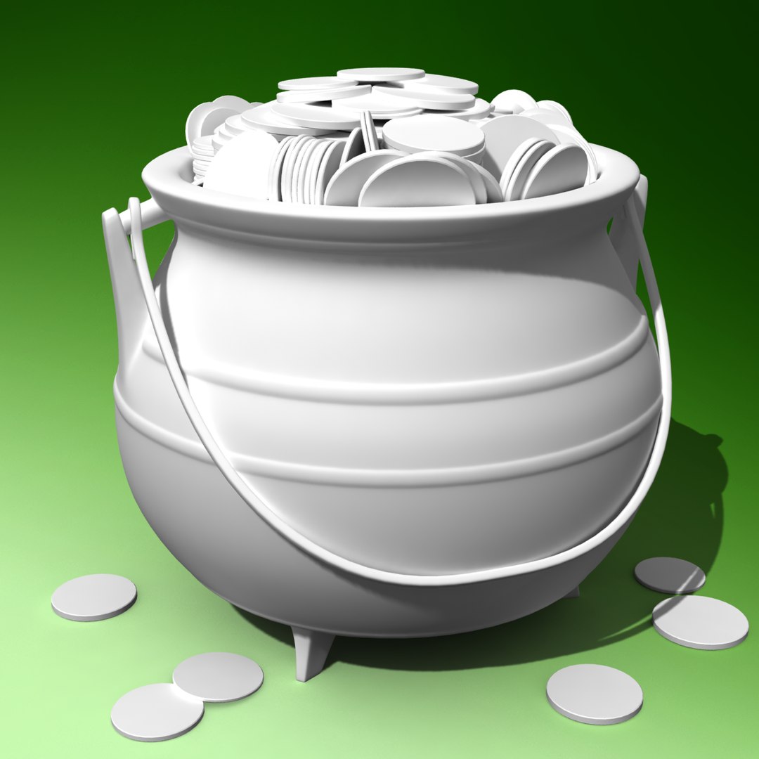 pot gold coin 3d c4d