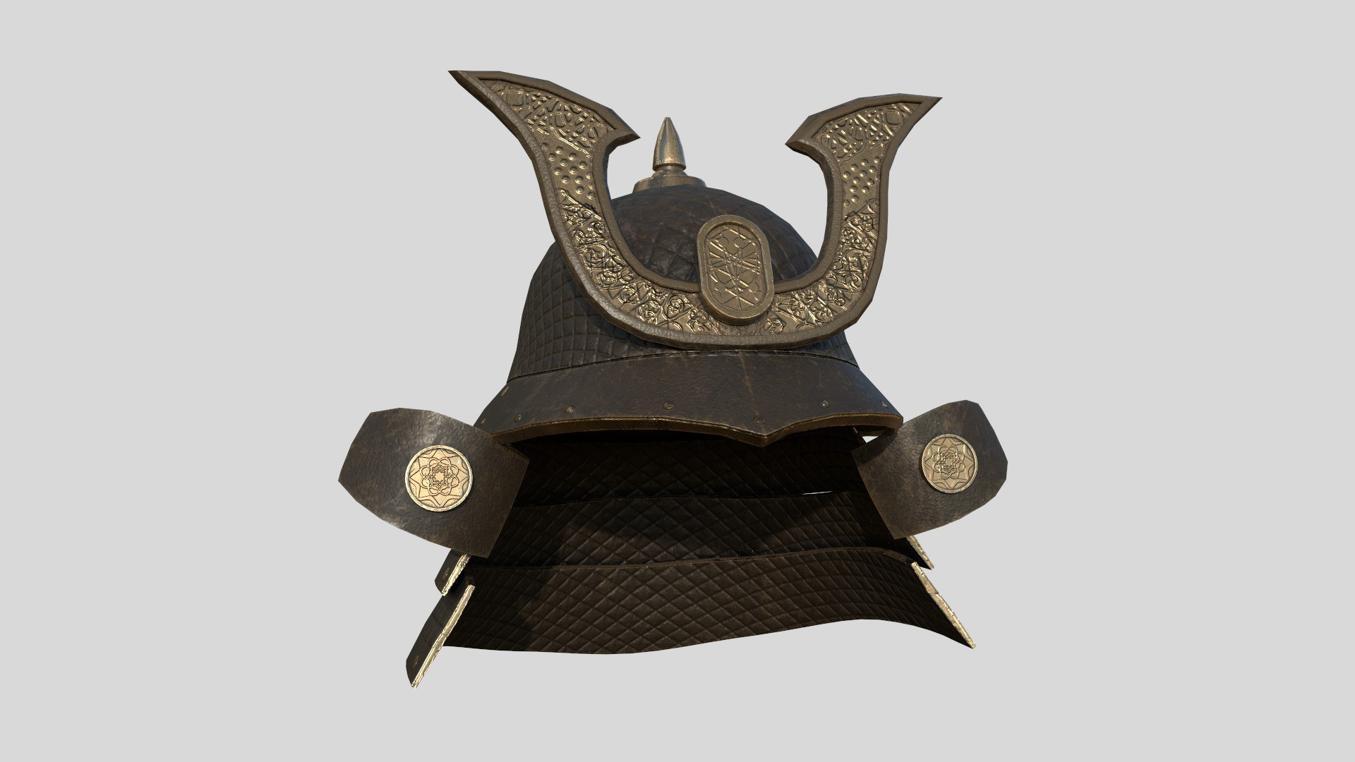 Samurai Helmet 07 Brown - Fantasy Character Design 3D Model ...